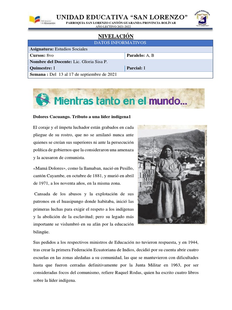 Eess Semana de Nivelacion de Octavo A B | PDF | Economias