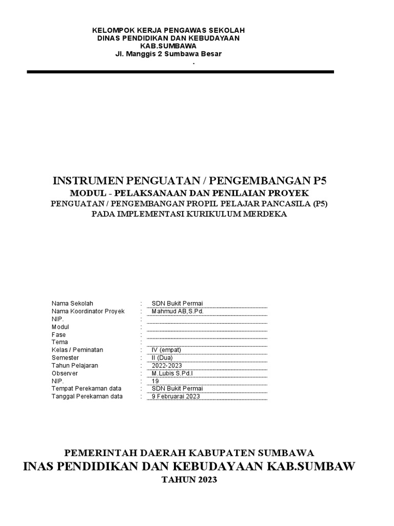 Instr-Implementasi-P5 HM 03 | PDF | Seni