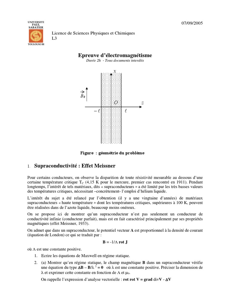 4-Effet Meissner-1 | PDF | Supraconductivité | Champ magnétique