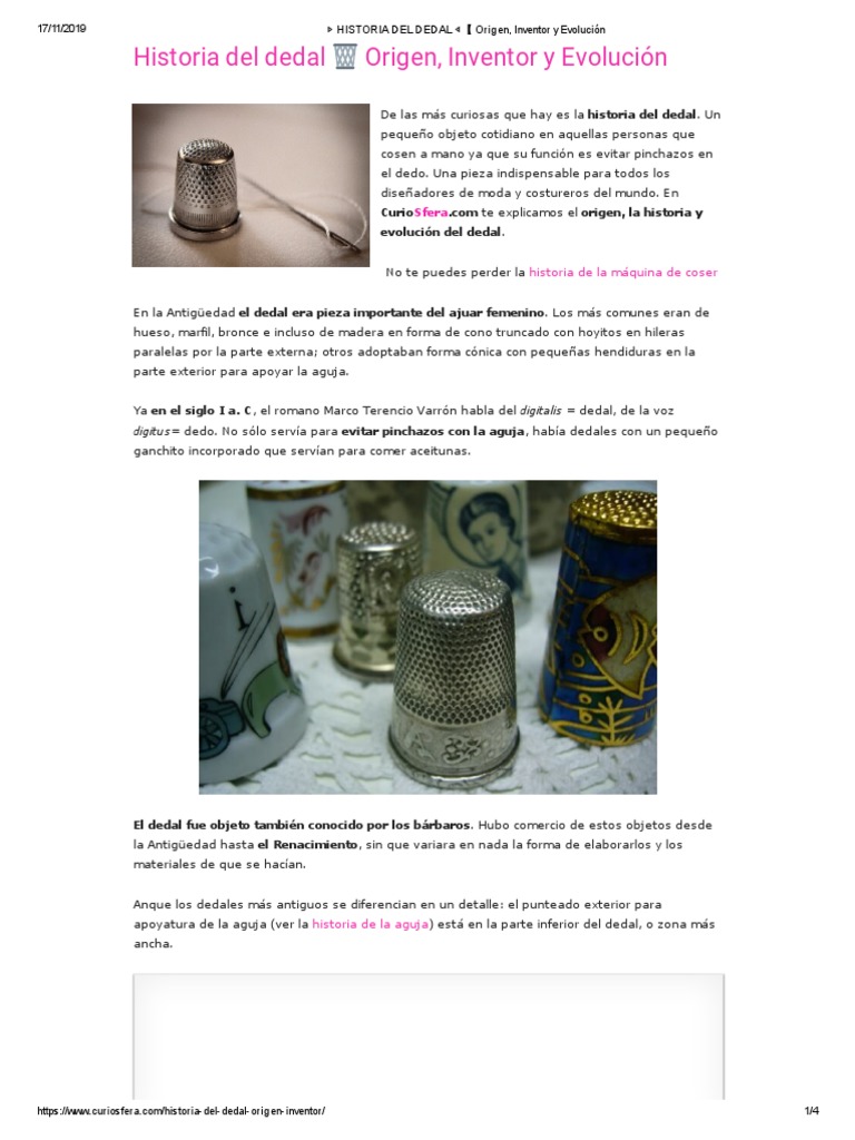 HISTORIA DEL DEDAL 【 Origen, Inventor y Evolución 】 | PDF