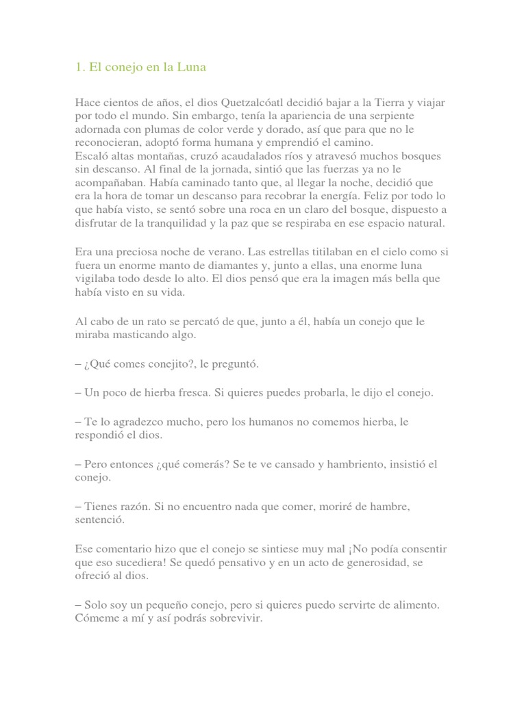 La Leyenda Del Conejo en La Luna Completa | PDF