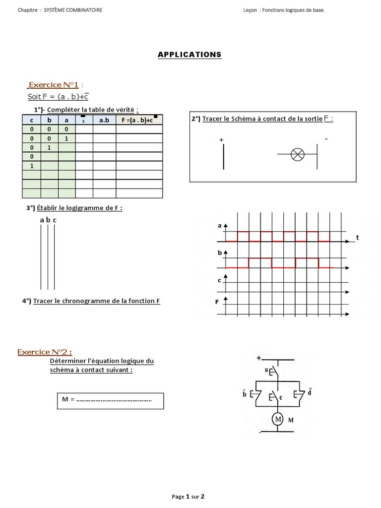 Exercices Corrigés sur Fonctions Logiques | PDF | Mathématiques