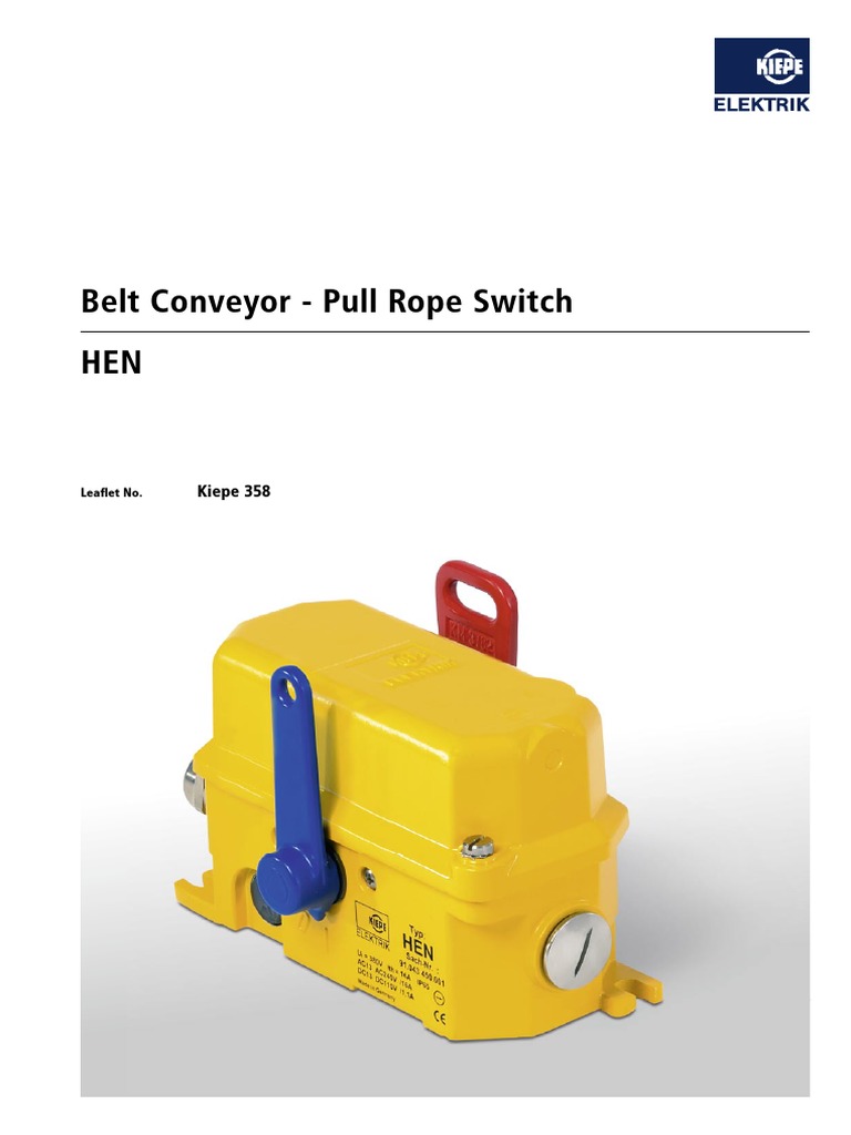 Belt Conveyor - Pull Rope Switch HEN PDF | PDF | Switch | Components