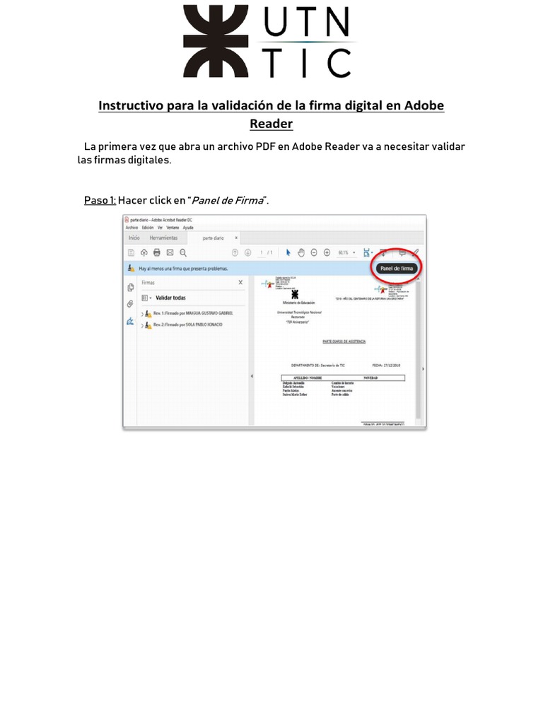 Instructivo para La Validacin de La Firma Digital | PDF