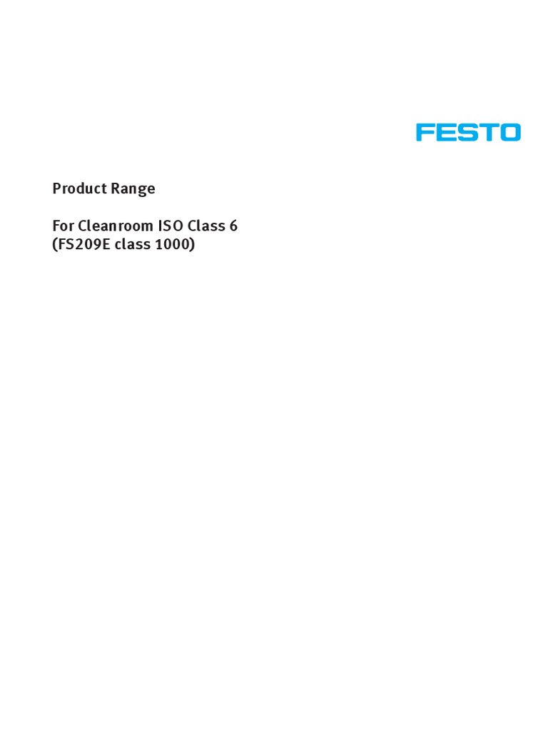 FESTO - ProductRangeForCleanroomISOClass6 | PDF | Industrial Processes ...