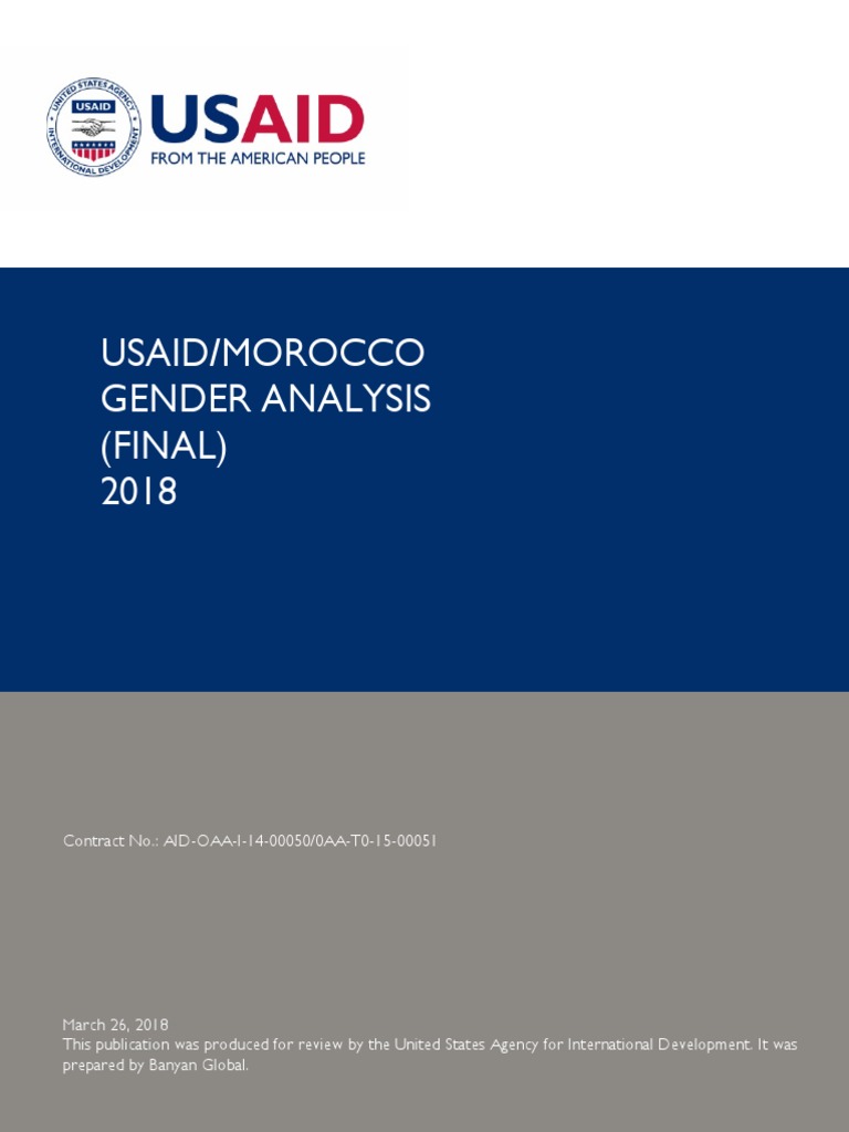 USAID Morocoo Gender Analysis 2018 | PDF | Social Exclusion | Labour Economics