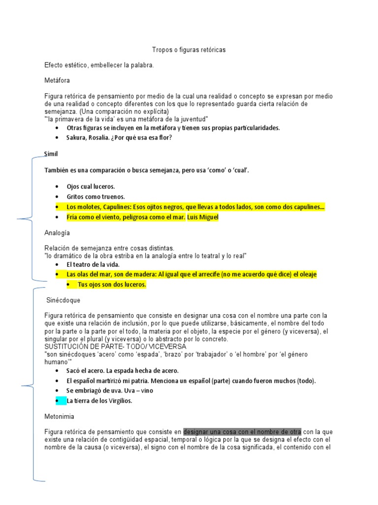 Figuras Retóricas: Definición y Ejemplos | PDF | Metáfora