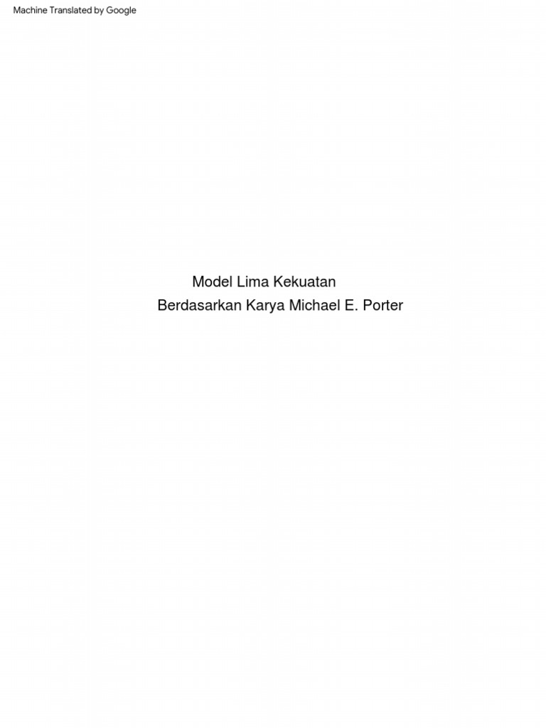 Michael E. Porters Five Forces Model Ebook PDF | PDF