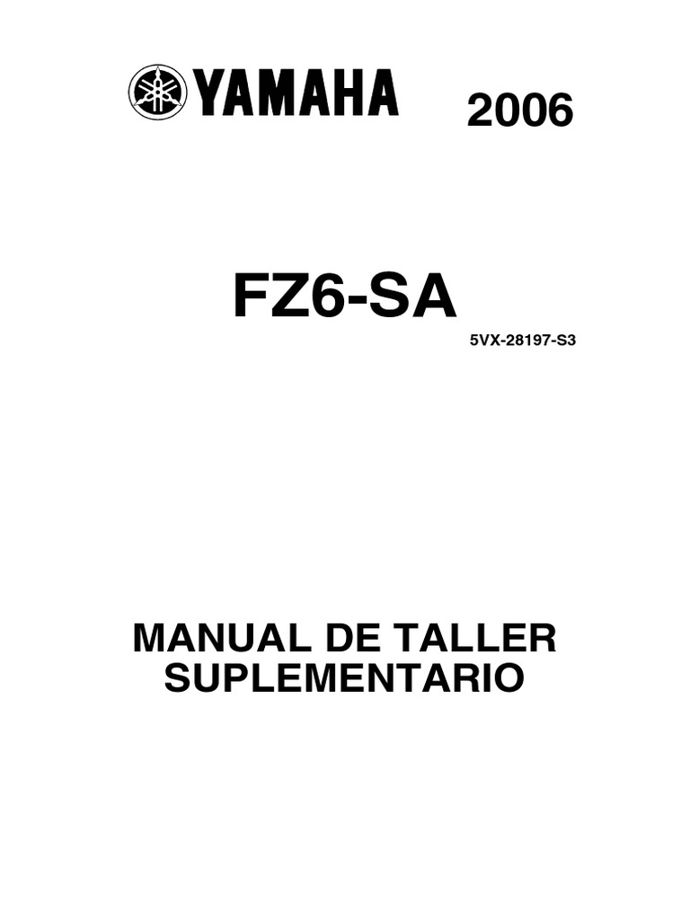 Fz6 Sa 5vx 28197 s3 Manual De Taller Suplementario PDF Sistema De