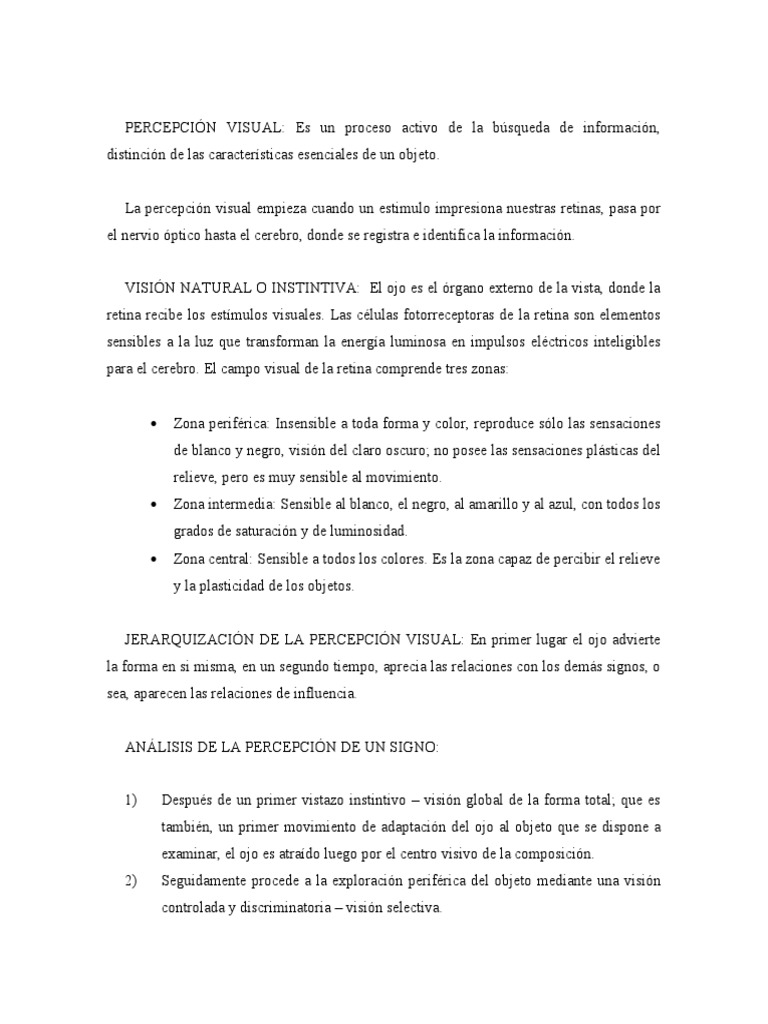 PERCEPCIÓN VISUAl | PDF | Percepción visual | Percepción