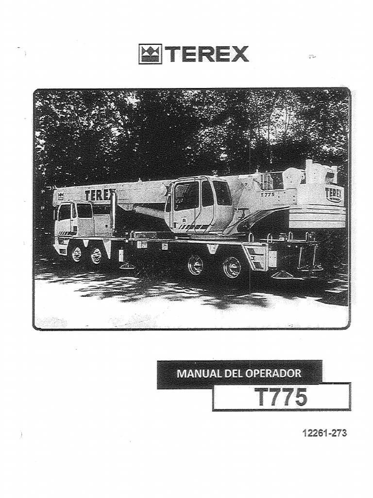 Manual de Operación - Grúa TEREX T775 PDF | PDF