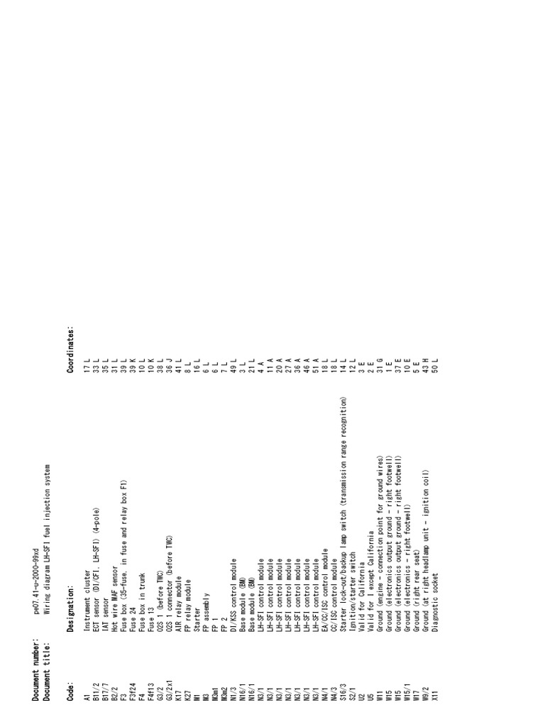 LH-SFI Fuel Injection Wiring Diagram | PDF | Electrical Connector ...