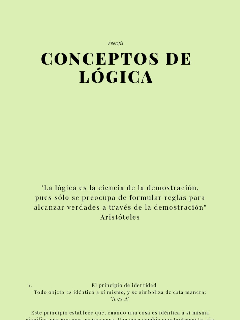 Conceptos básicos de lógica aristotélica | PDF | Lógica | Pensamiento