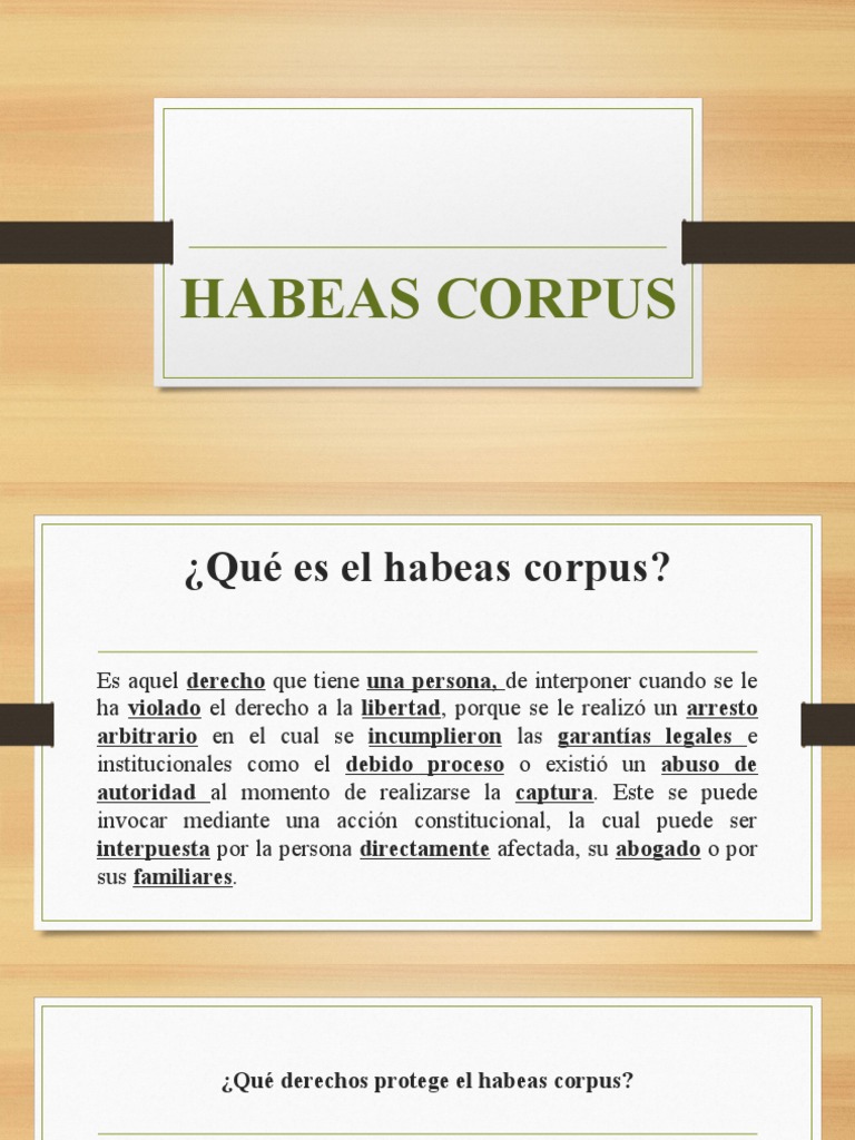 Presentación Powerpoint Habeas Corpus Pdf Habeas Corpus Ley Pública