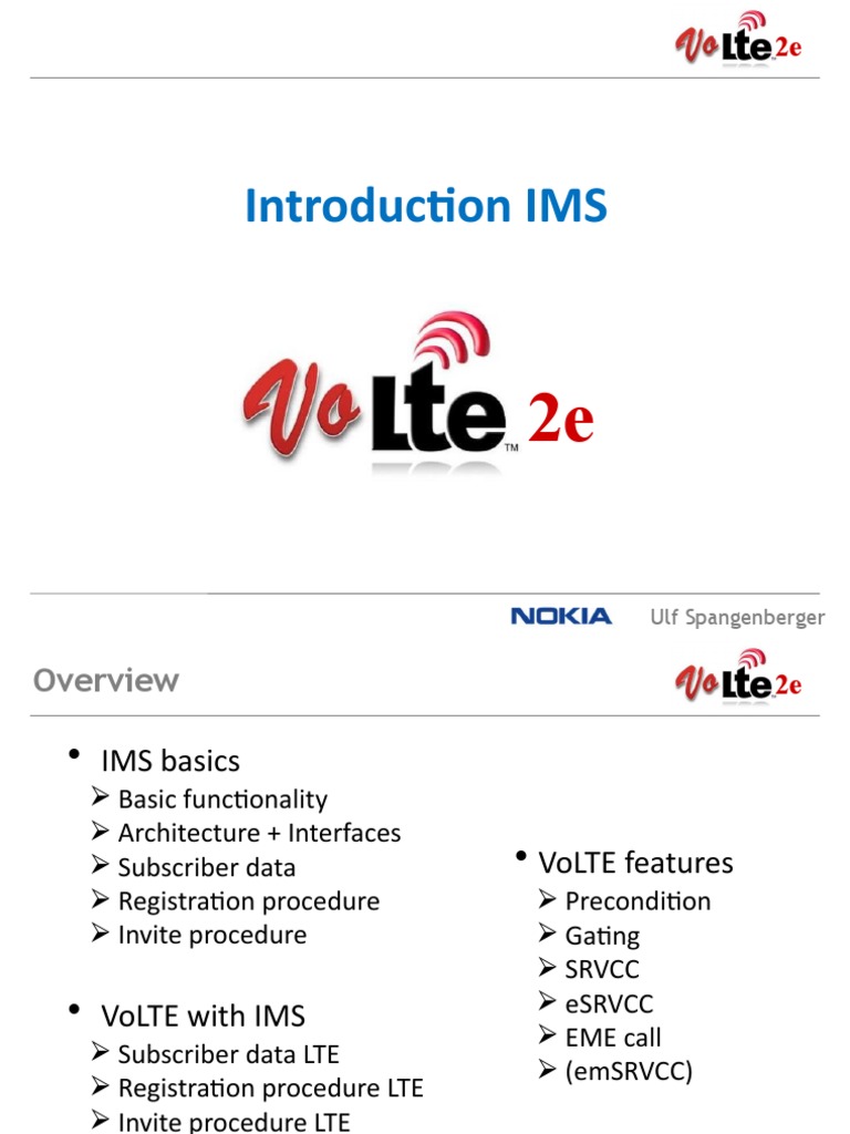 IMS Introduction 4 | PDF | Ip Multimedia Subsystem | Computer Standards