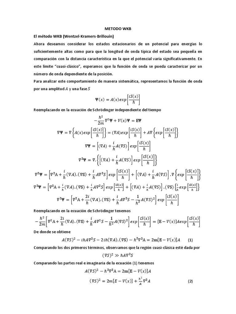 El METODO WKB | PDF | Física Matemática | Física