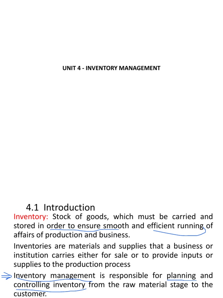 Material Chapter 4 Inventory Management PDF | PDF | Inventory | Business Process