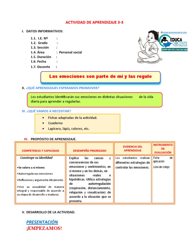 E1 A3 SESION PS Las Emociones Son Parte de Mí y Las Regulo | PDF | Las ... E1 A3 SESION PS Las Emociones Son Parte de Mí y Las Regulo | PDF | Las ...