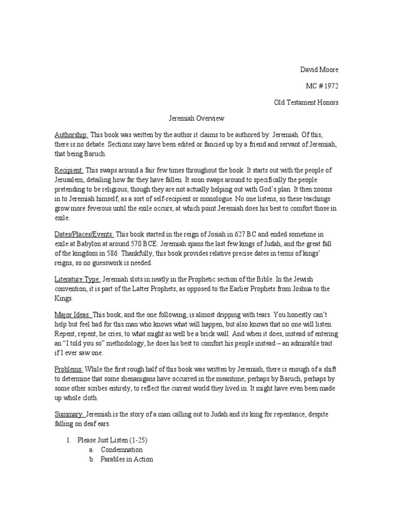 Jeremiah | PDF | Jeremiah | Babylonian Captivity