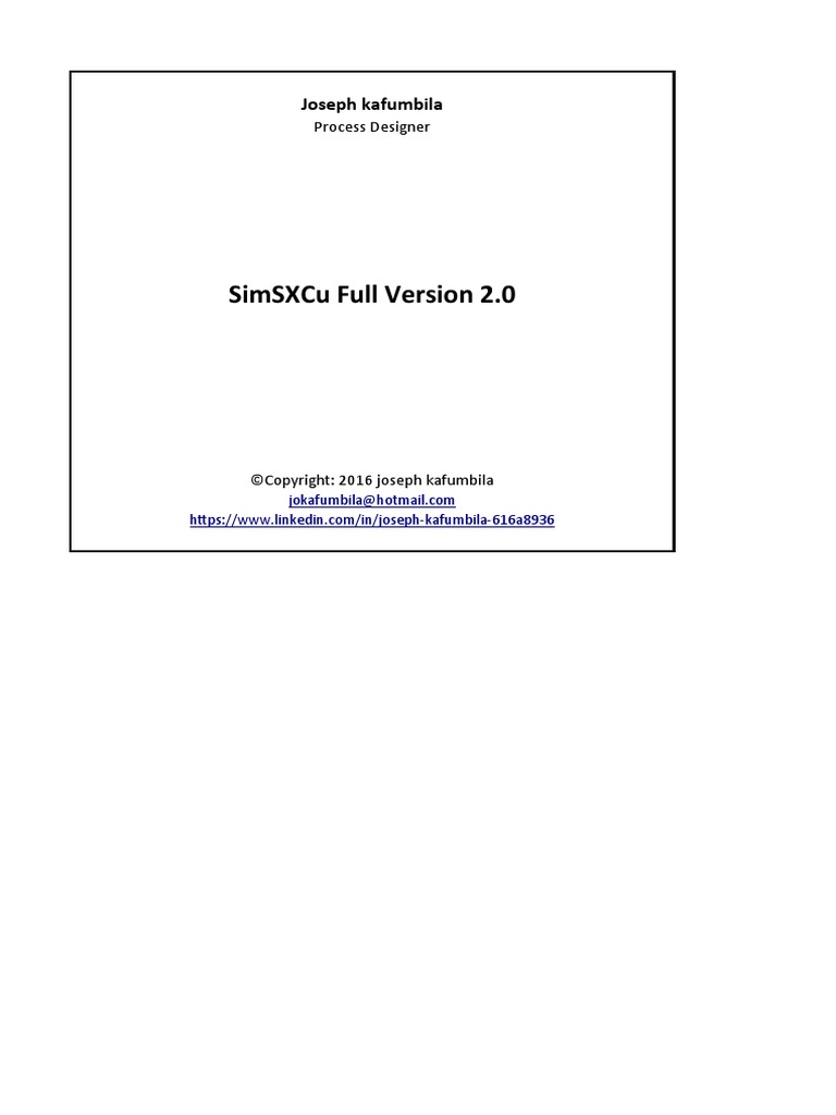 SimSXCu Full Version 2 0 | PDF | Microsoft Excel | Simulation