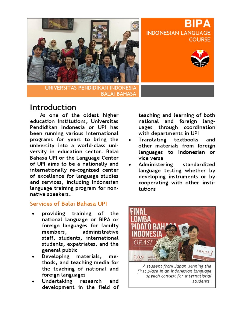 BIPA Program - The Language Center of Indonesia University of Education ...