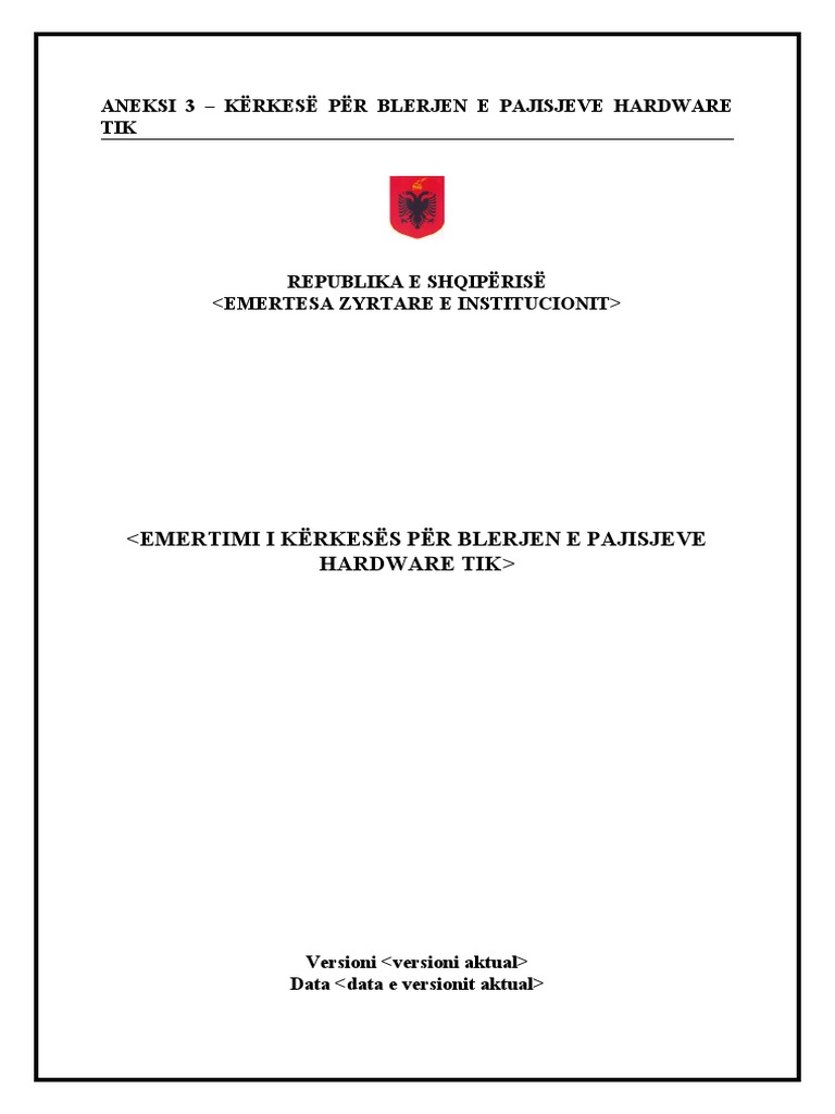 Aneksi 3 - Kërkesë Për Blerjen e Pajisjeve Hardware Tik | PDF