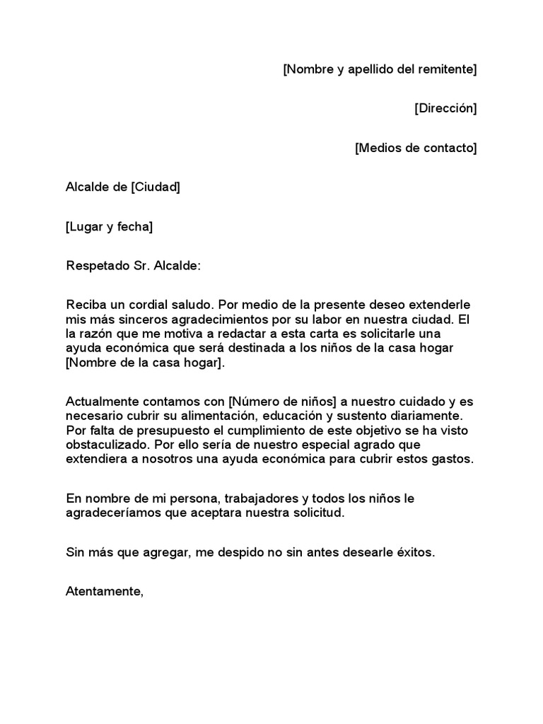 Carta para Alcalde | PDF