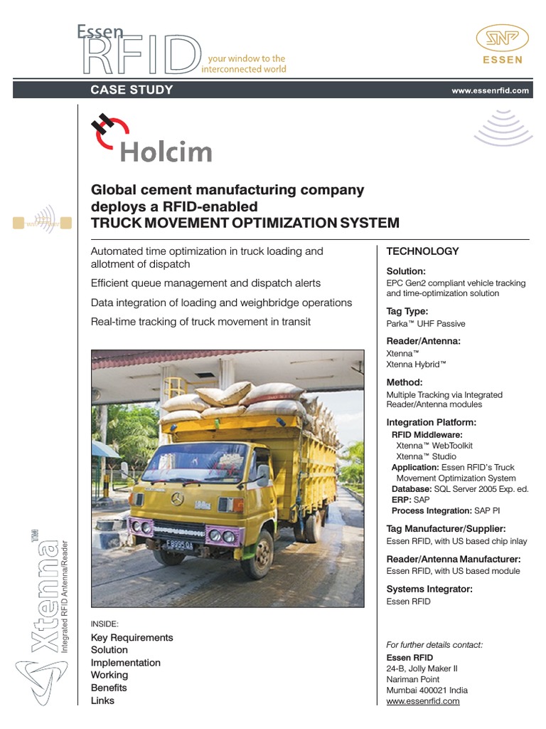 Holcim Vehicle Optimisation | PDF | Radio Frequency Identification ...
