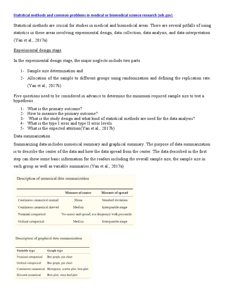 Statistical Methods and Common Problems | PDF | Statistics | Sampling ...