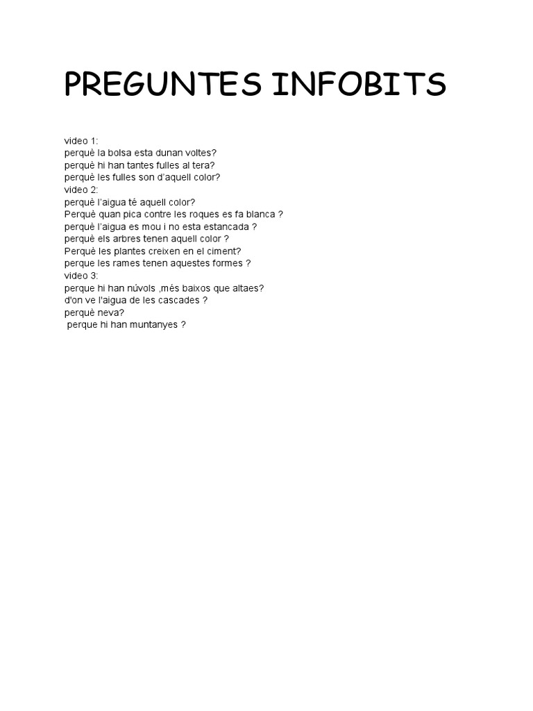 Preguntes Infobits PDF | PDF Preguntes Infobits PDF | PDF