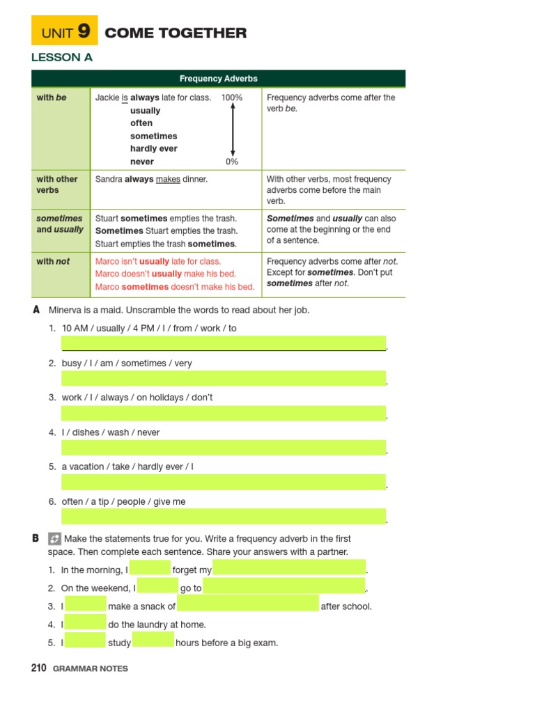 S15 - Grammar - Come Together PDF | PDF | Question | Adverb
