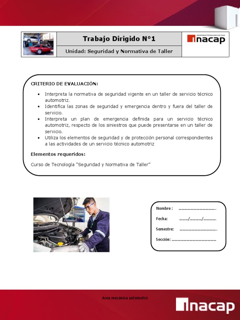 TD N°1 - Seguridad y Normativa de Taller | PDF