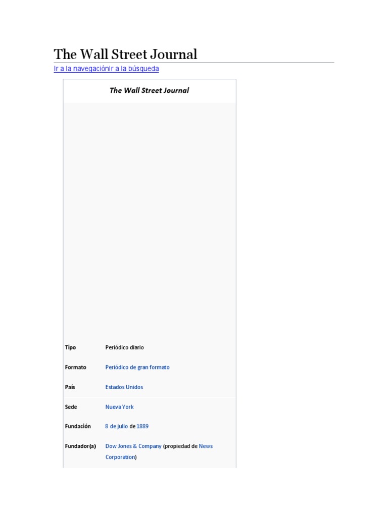 Historia del Wall Street Journal | PDF | El periodico de Wall Street ...