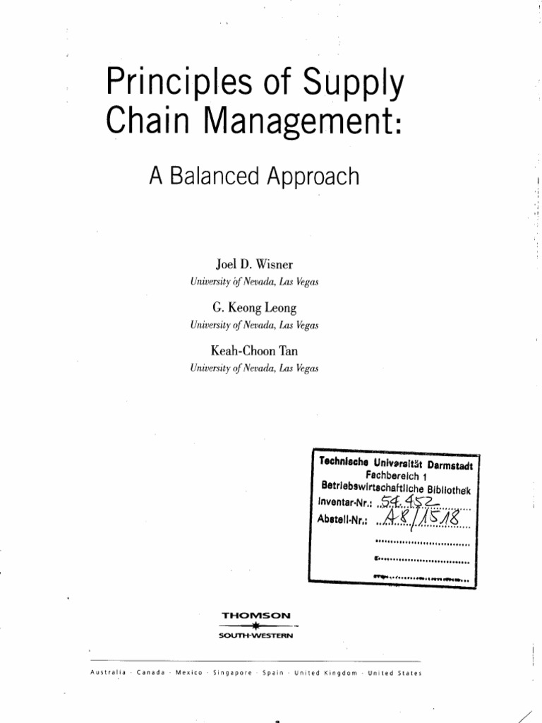 Principles of Supply Chain Management | PDF | Supply Chain | Supply ...