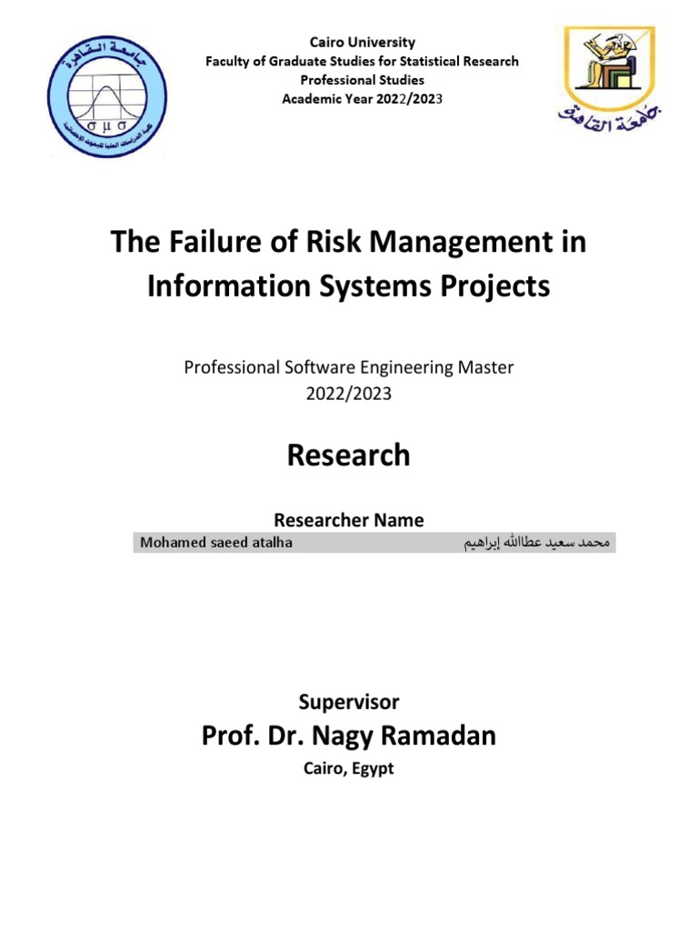 Risk Management Failures in IS Projects | PDF | Risk | Risk Management
