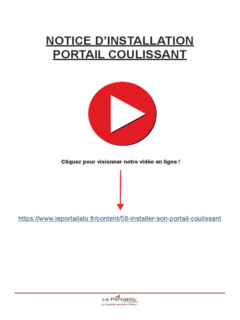 Notice Pose Portail Coulissant PDF | PDF | Vis de fixation | Biens ...