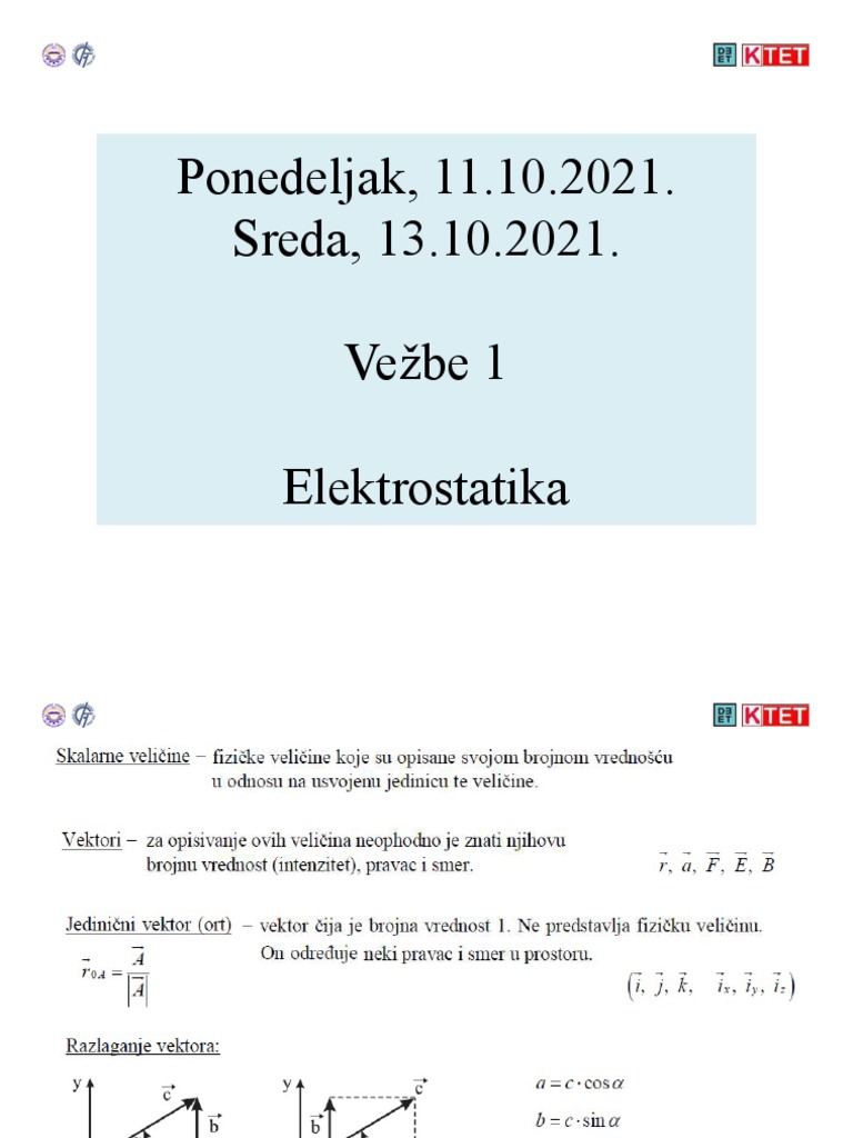 Vezbe Elektrostatika | PDF