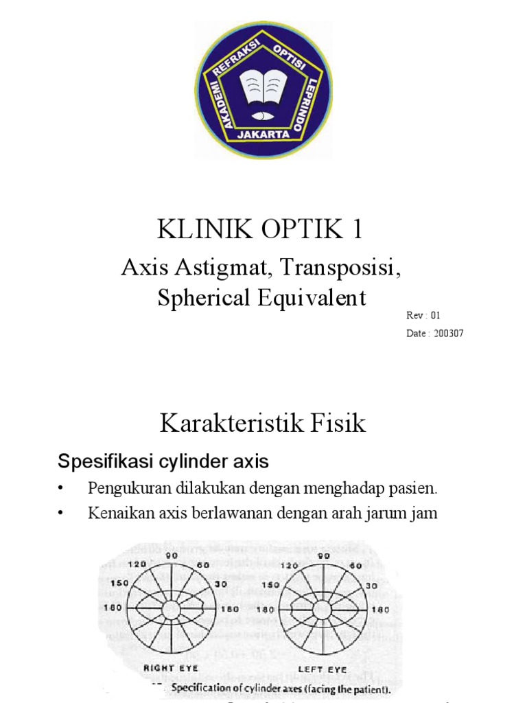 KO1 - 2.5 (Axis Astigmat, Transposisi Dan Spherical Equivqlent) | PDF