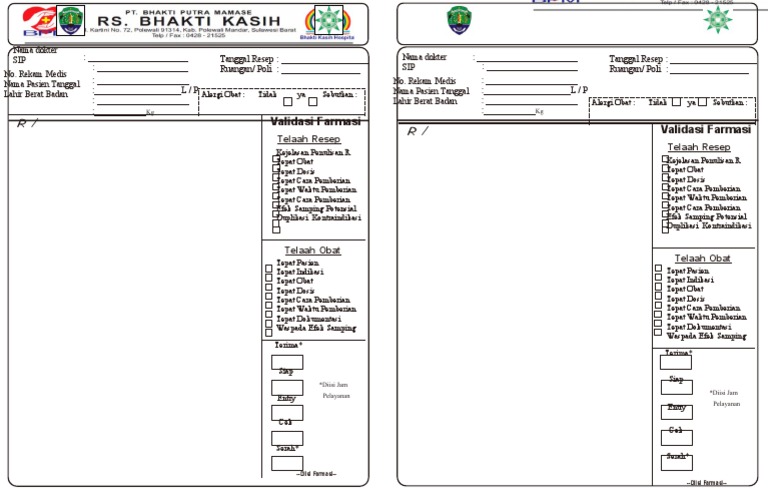 Formulir Validasi Resep Medis | PDF