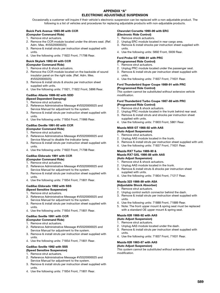 Monroe Catalog Appendix A en | PDF | Car Body Styles | Transport