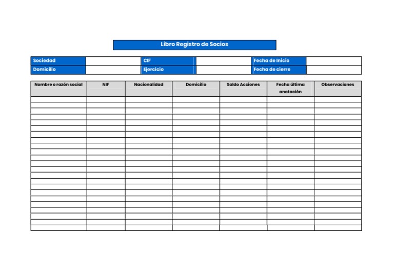 Libro Registro de Socios Modelo PDF | PDF