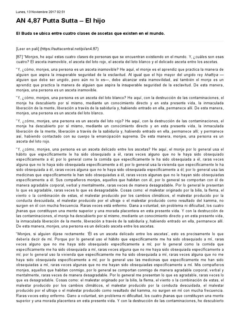 Los cuatro tipos de ascetas según el Buda | PDF | Ascetismo | Mente