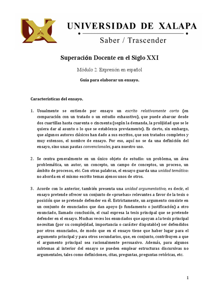 Guía para La Elaboración de Un Ensayo | PDF | Ensayos | Argumento