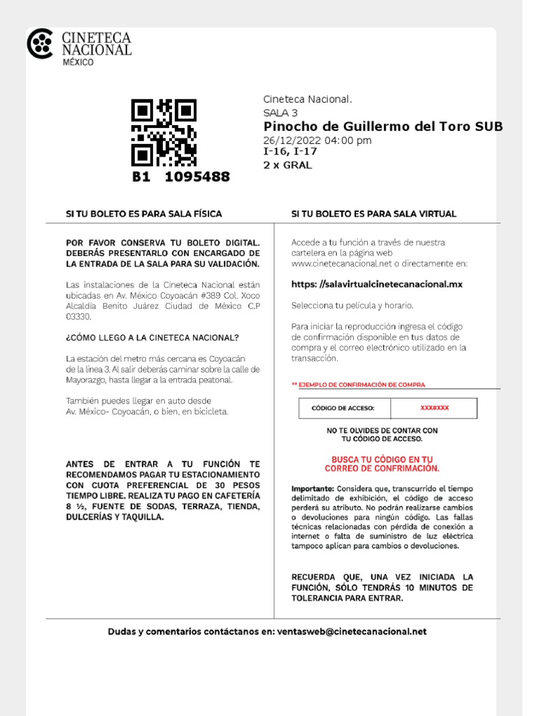 Formatos de Cineteca Boletos 3 | PDF