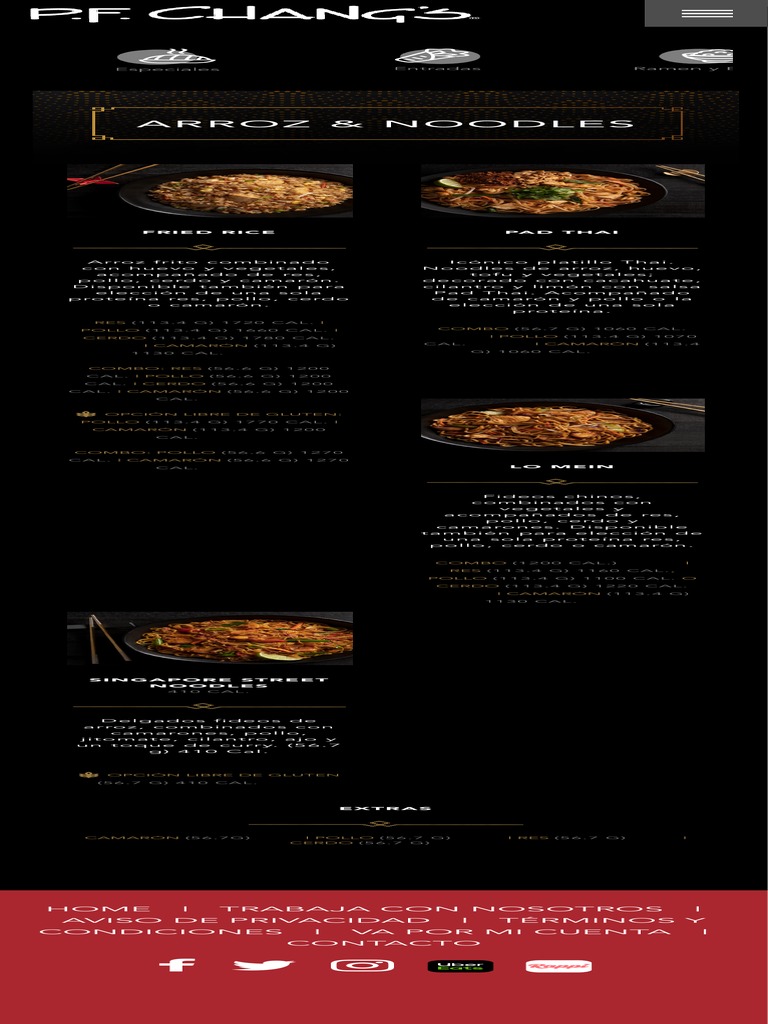 Menú P.F. Chang’s - P. F. Chang’s.pdf | PDF | Cocina occidental ...