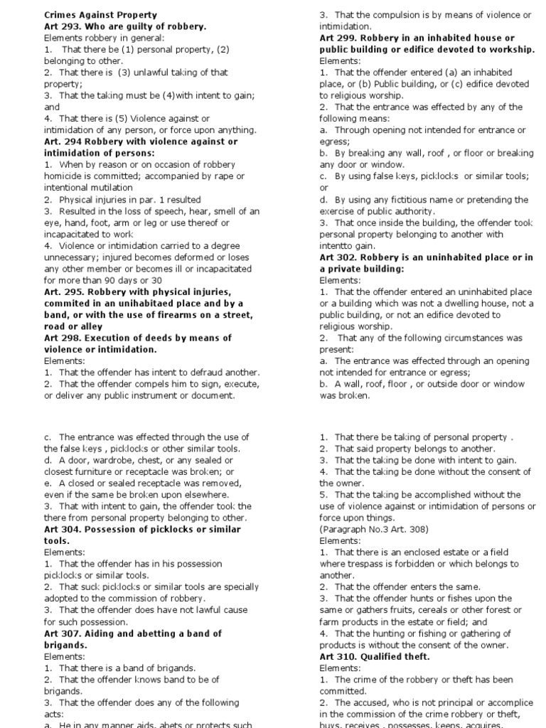 Crimes Against Property Elements | PDF | Cheque | Fraud Crimes Against Property Elements | PDF | Cheque | Fraud