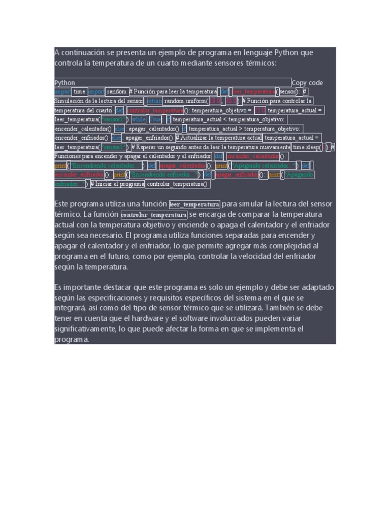 A Continuación Se Presenta Un Ejemplo de Programa en Lenguaje Python ...