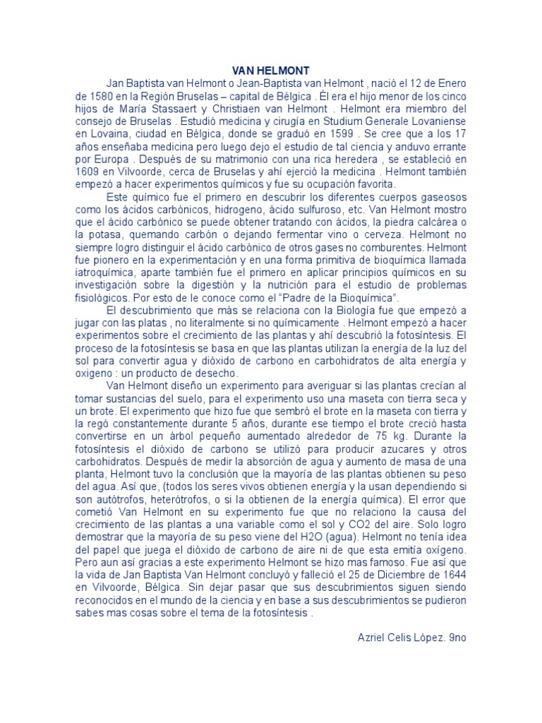 El padre de la bioquímica: Vida y descubrimientos de Jan Baptista van ...