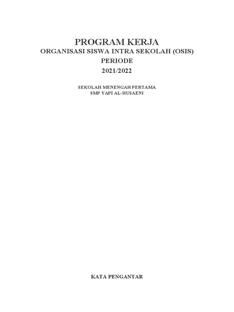 Program Kerja OSIS SMP Fix | PDF