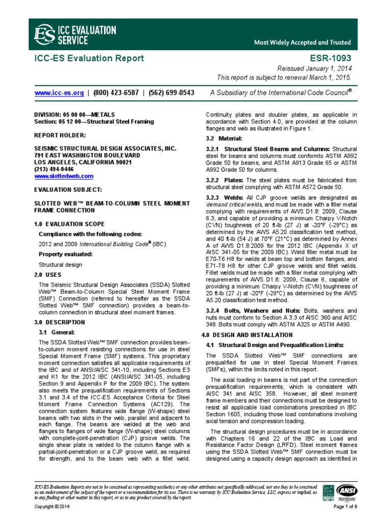 Esr 1093 PDF | PDF | Beam (Structure) | Strength Of Materials